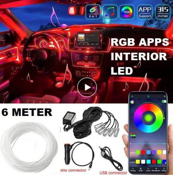 Lampu Interior Mobil Ambience RGB APPS LED Ambient Light Android warna | Lazada Indonesia