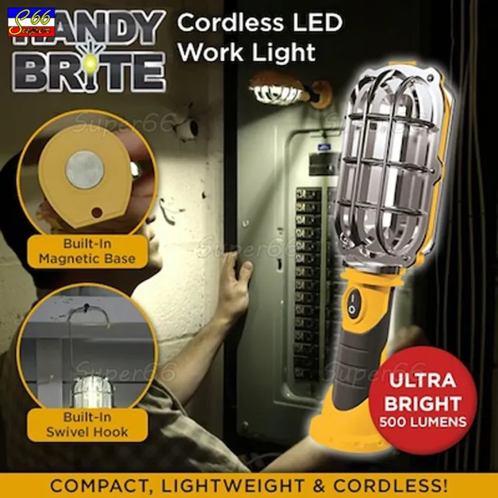 HANDY BRITE ULTRA BRIGHT Cordless Compact LED Work Light Wild Camping ...