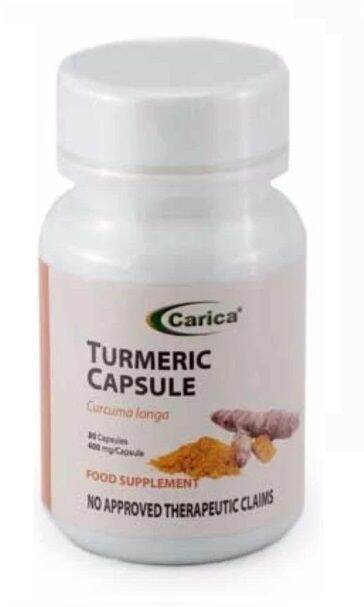 Carica Turmeric Capsules (Curcuma Longa) - Bottle of 30 Capsules (400mg ...