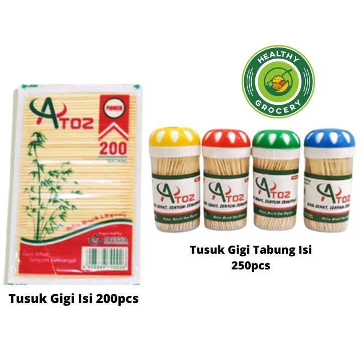 Atoz Tusuk Gigi Sachet Isi 200pcs / Tusuk Gigi Tabung isi 250pcs / Tusuk gigi | Lazada Indonesia