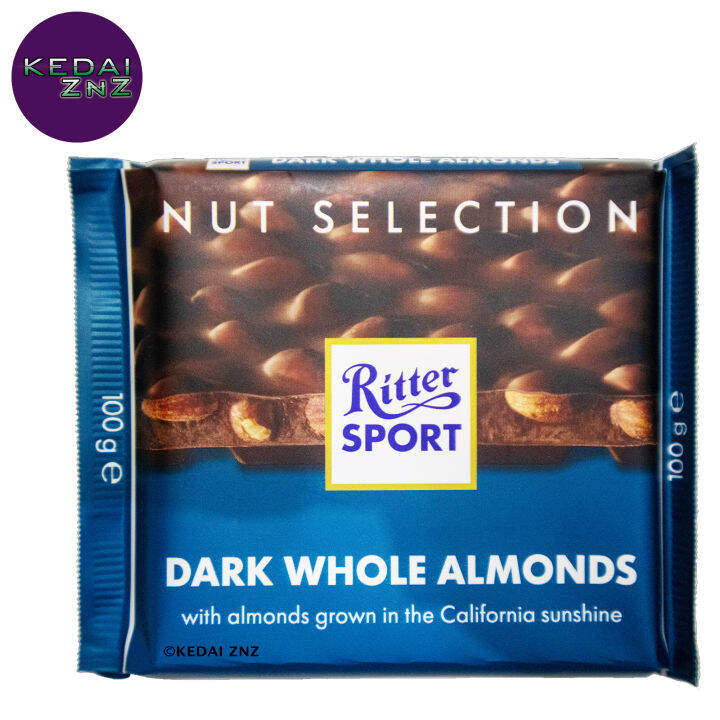 Chocolate Ritter Sport Dark Whole Almonds Chocolate Bar 100g Coklat ...
