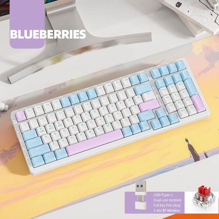 Mechanical Keyboard 100 Keys K96 Gaming Keyboard Dual Mode Bluetooth ...