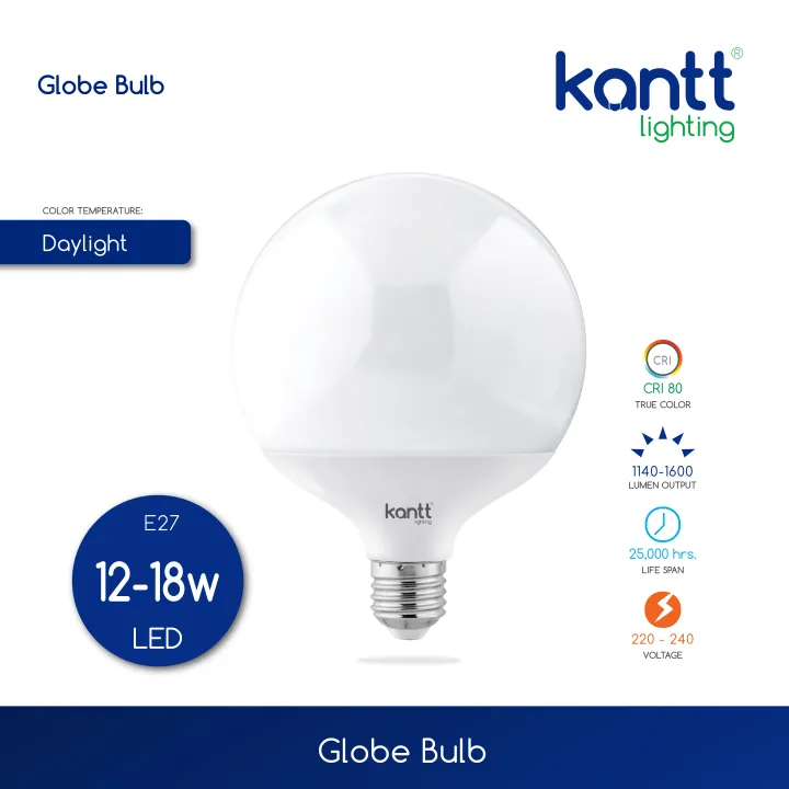 Kantt Lighting Daylight LED Globe Bulb - 12W / 18W | Lazada PH