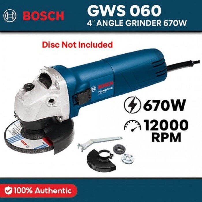BOSCH Angle Grinder GWS060 4 Inch Power Tools Woodworking Tools Machine ...