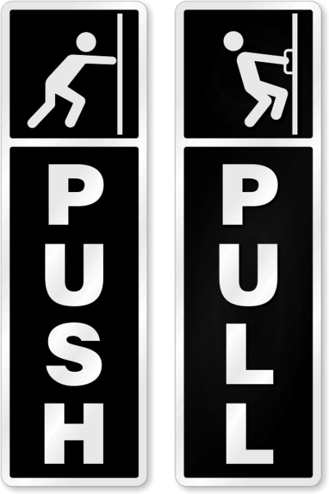 Door Sign - Push/Pull (1 pair) Vinyl Sticker | Lazada PH