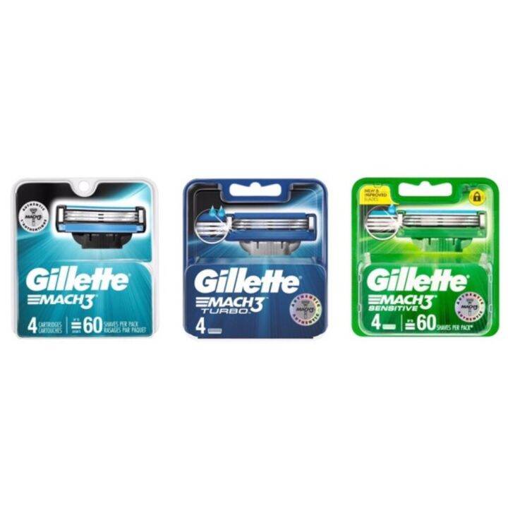 Gillette MACH3 TURBO SENSITIVE 2 ชิ้น และ 4 ชิ้น | Lazada.co.th