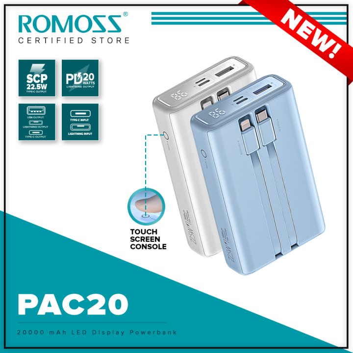 【New Arrival】Romoss PAC20 20000mAh Power Bank 22.5W Super Fast Charging ...
