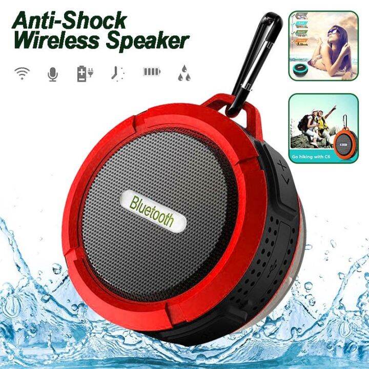 C6 Water Resistent Bluetooth Wireless Dustproof Speaker 5W Sound Built ...