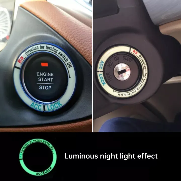 JeoshiMotor Luminous Ignition Ring Key Hole Cover Ring Start Buttom ...