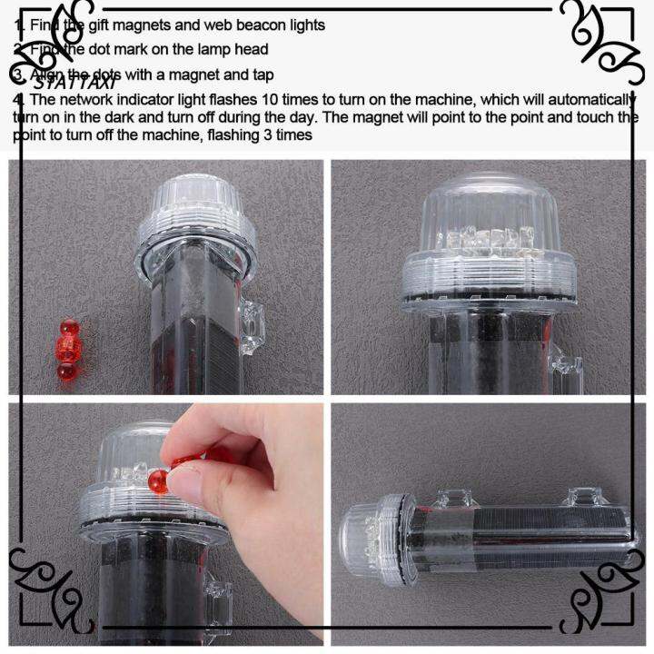 STATTAXI Floating Solar Powered Flash Boat Light Flashing Marine Net ...