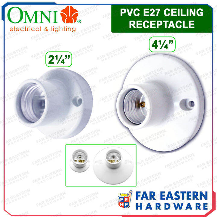 OMNI Ceiling Receptacle Socket w/ Pull Chain Tap PVC E27 | E14 ...