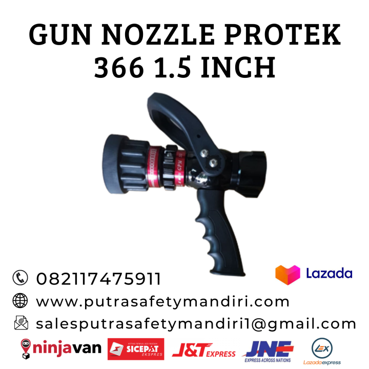 GUN NOZZLE SPRAY MEREK PROTEK 366 1.5" KEPALA SELANG PEMANCAR AIR ...