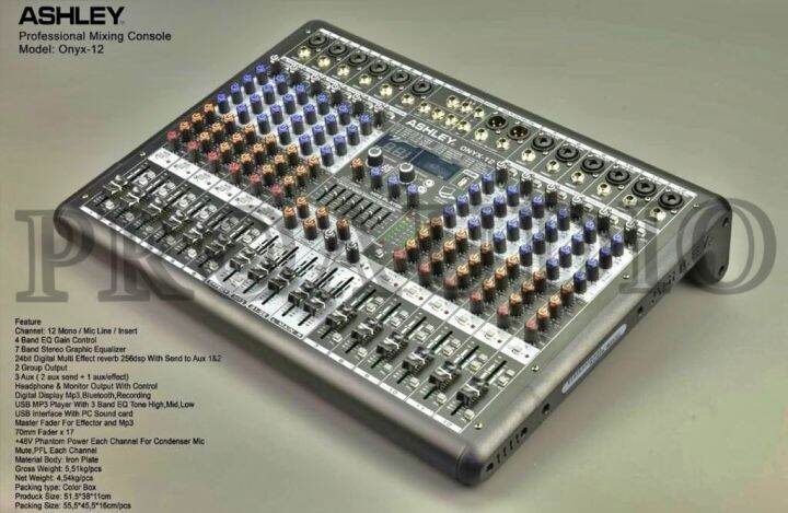 Mixer Ashley Onyx 12 Onyx12 12 Channel Original 12 Channel Bluetooth ...