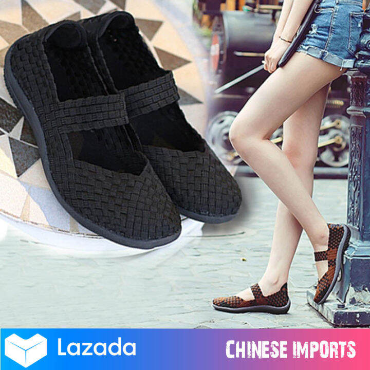 [ Free Box Sepatu] sepatu anyaman rajut wanita 2023 Fashion Korea Super ...