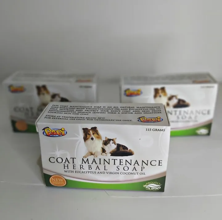 [FC REYES AGRIVET] 1box 115g PAPI COAT MAINTENANCE HERBAL SOAP / papi pet soap/ sabon ng aso at ...
