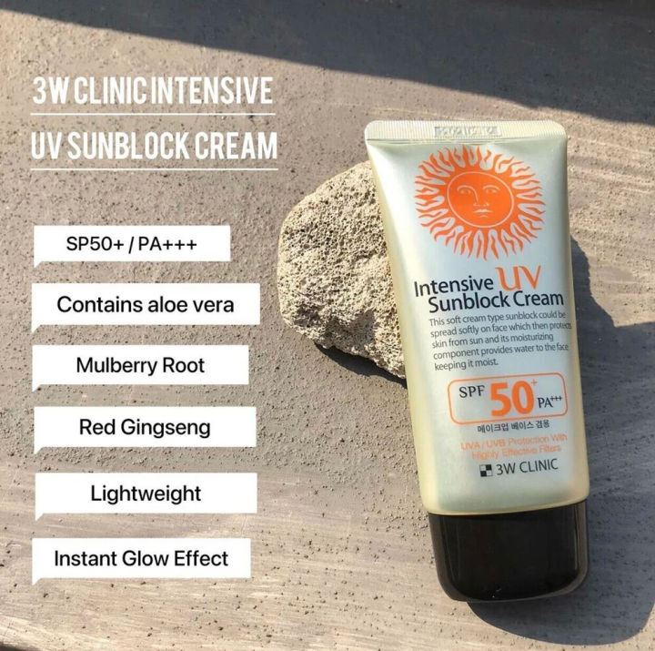 (Freebie)3W CLINIC UV Sunblock Cream SPF50 PA+++ 70ml Refreshing ...