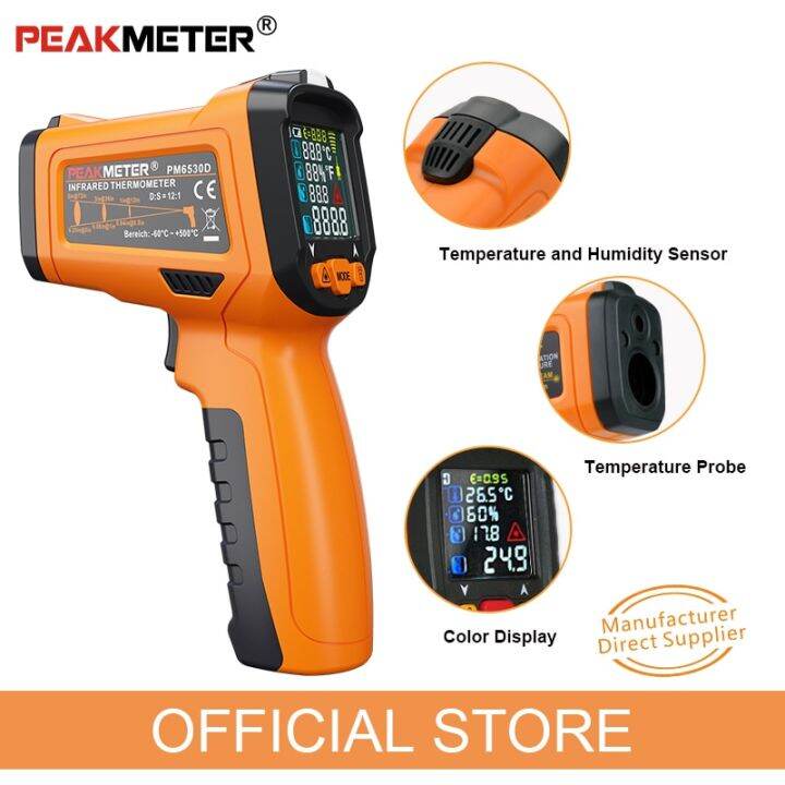 PEAKMETER PM6530 Handheld IR Infrared Thermometer temperature gun meter ...
