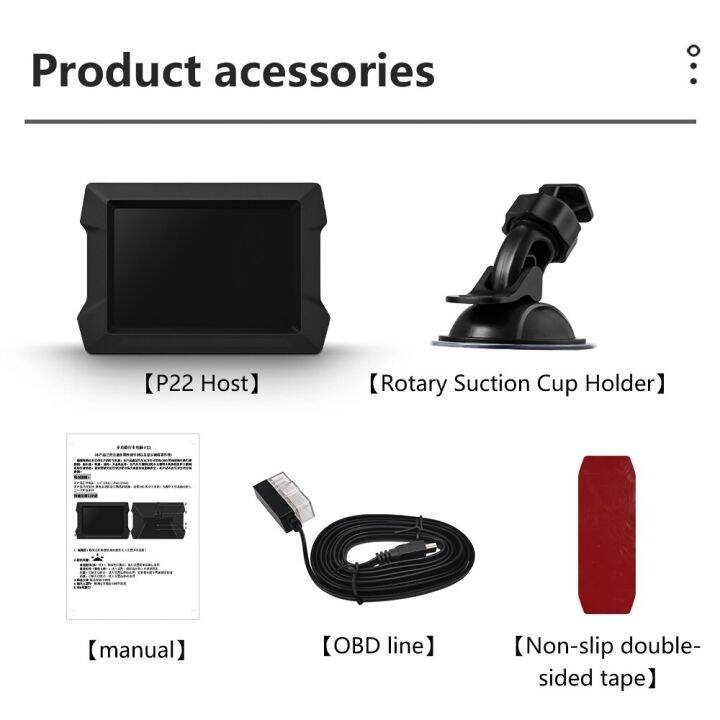 IN stock OBDHUD P22 Head Up Display OBD2+GPS Smart Car HUD Gauge Digital Odometer On-Board ...