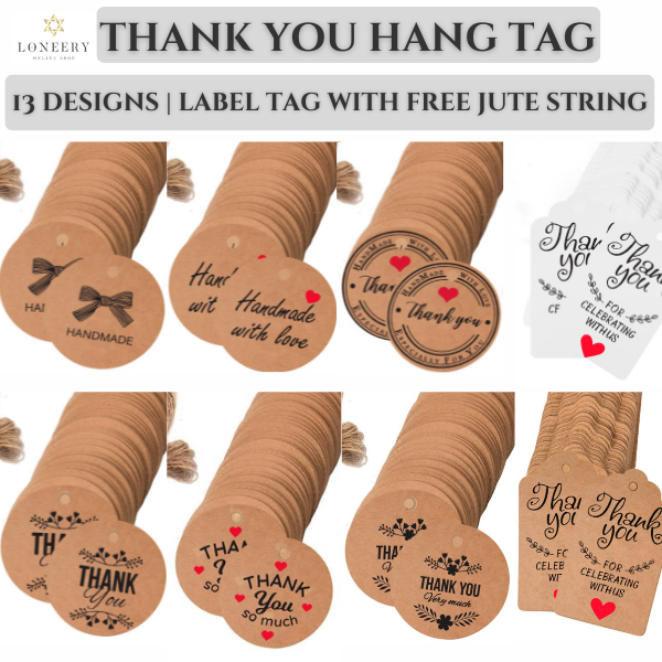 Kraft Brown Gift Tag | Thank You Label Jute String | Thank You Hang Tag ...