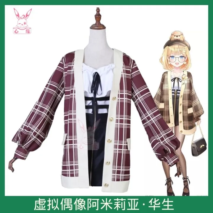 Vtuber idol virtual private servers amelia Watson cosplay costume dress ...