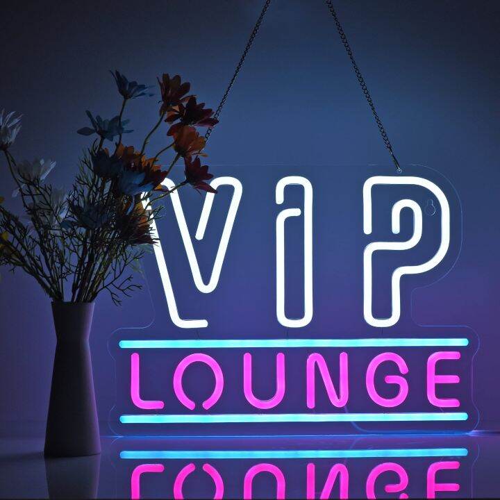VIP Lounge Neon tanda-tanda untuk hiasan dinding LED Light up Sign ...