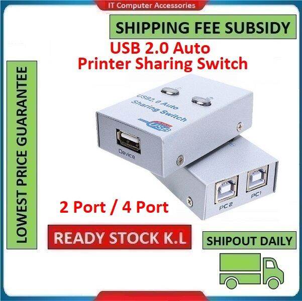 2 port / 4 port USB 2.0 Auto/Manual Sharing Switch Selector for Printer ...