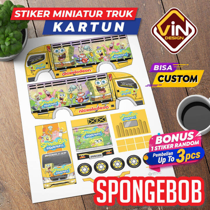 STIKER MINIATUR TRUK / SPONGEBOB / KARTUN / POLA STICKER MINIATUR TRUCK ...