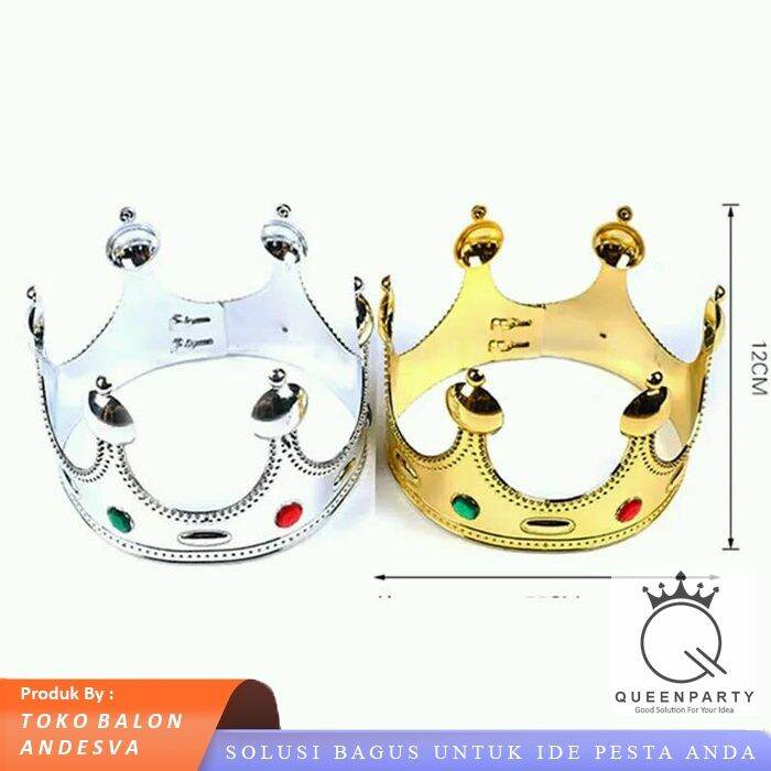 mahkota ultah raja king / mahkota raja gold & silver / chrown king ...