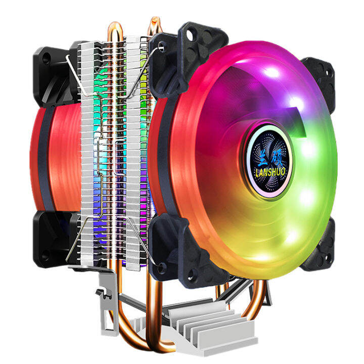 LED CPU Cooler PC Cooling 9ซม. หม้อน้ำพัดลมสำหรับ LGA 775 1150 1151 ...