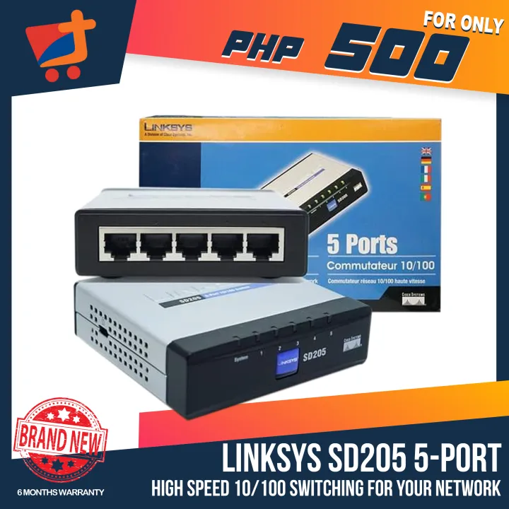LINKSYS SD205 5-PORT FAST ETHERNET SWITCH TTREND computer used set ...