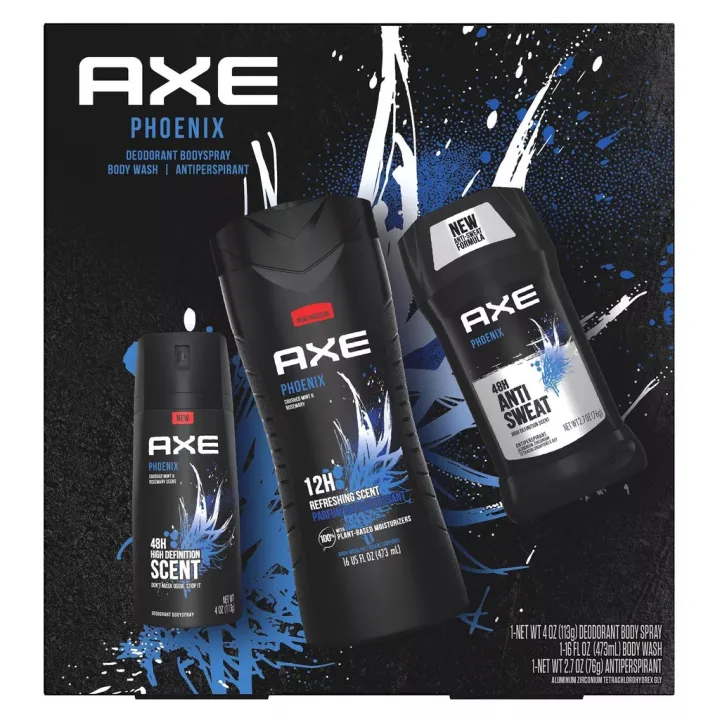 AXE Phoenix Holiday Gift Set With Body Spray, Antiperspirant Deodorant ...