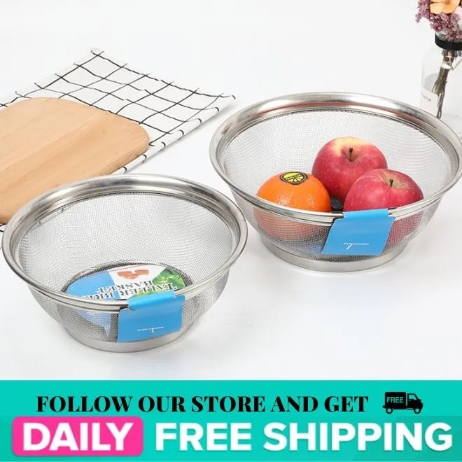 Stainless Steel Taller Brim Basket Wire Mesh Vegetable Fruit Basket ...