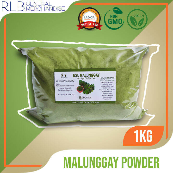 Organic Moringa Powder 1 Kilo - Pure Malungay Leaf Powder Superfood ...