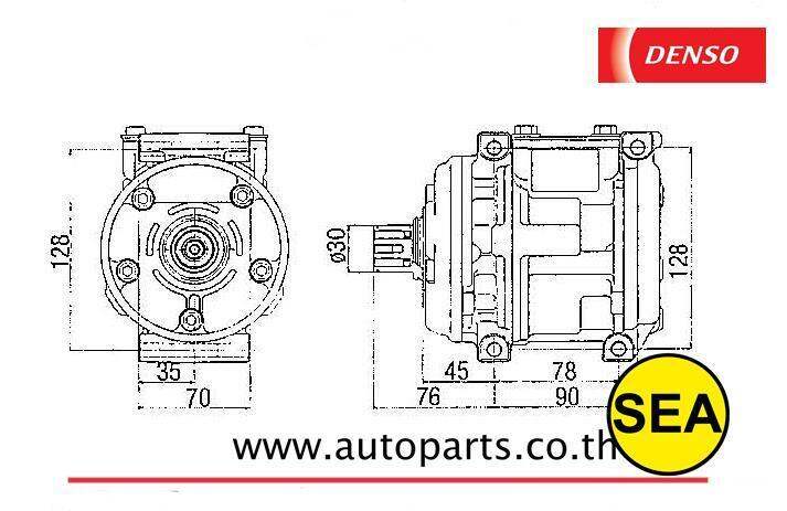 คอมเพรสเซอร์ DENSO 10PA15C COMMON R134 (ไม่มีคลัทซ์และหัววาวส์ ...