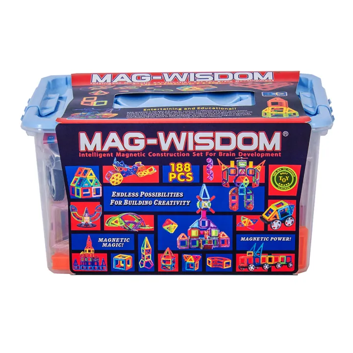 Mag Wisdom Building Block Magnetic Toys, 188 Pcs with Guidebook ...