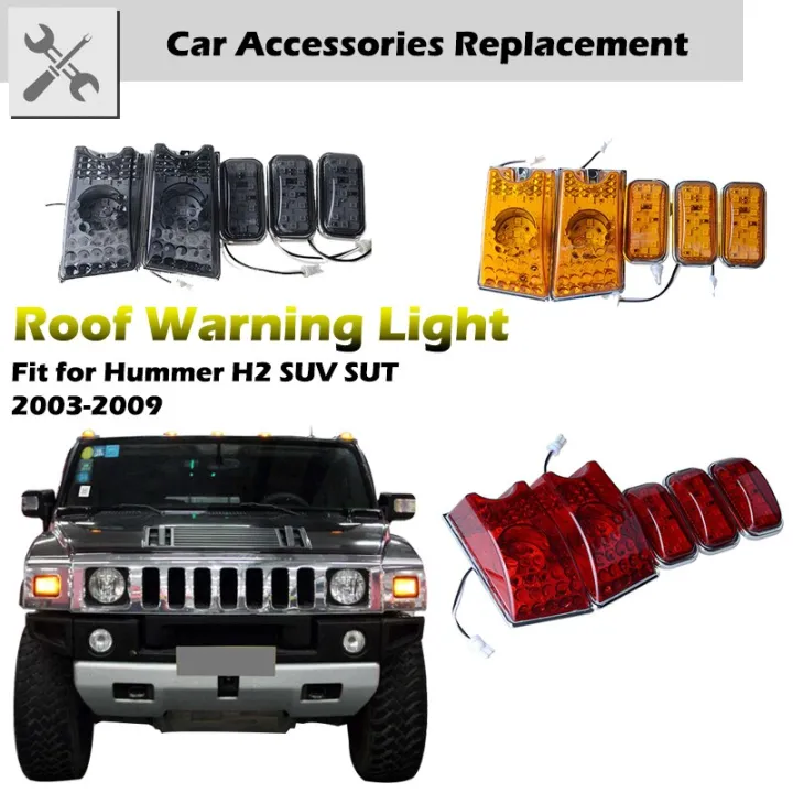 LED Warning Lamp T10 Fit For Hummer H2 SUV SUT Smoked Black Roof Marker ...