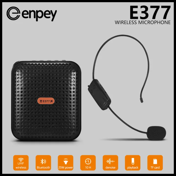 【การจัดส่งภายในประเทศ】E377 ไมค์ช่วยสอน ลำโพงพกพา Bluetooth ไมค์ลอย โทร ...