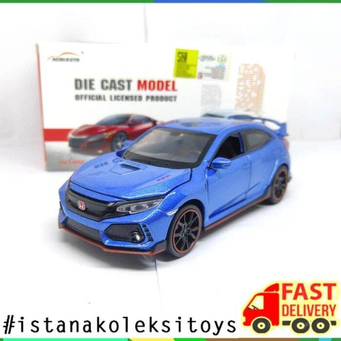 Diecast Miniatur Mobil Honda Civic Type R Turbo Skala Biru Limited ...
