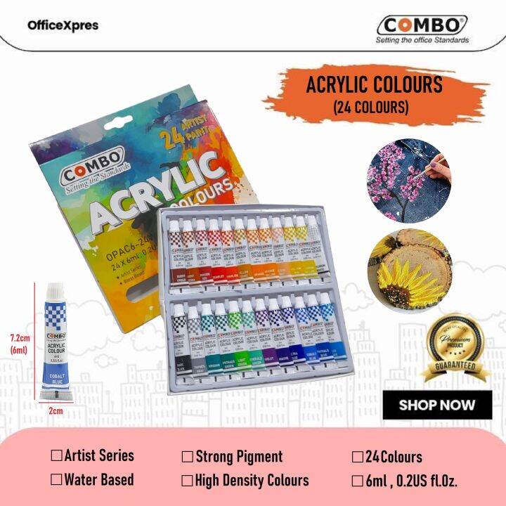 Cat Akrilik 24 Warna 18 Warna 12 Warna / Acrylic Colours Painting / Cat ...