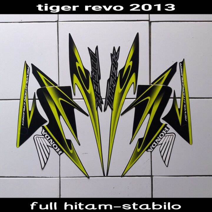 Stiker striping sticker lis motor Tiger Revo 2013 Full Hitam-stabilo ...