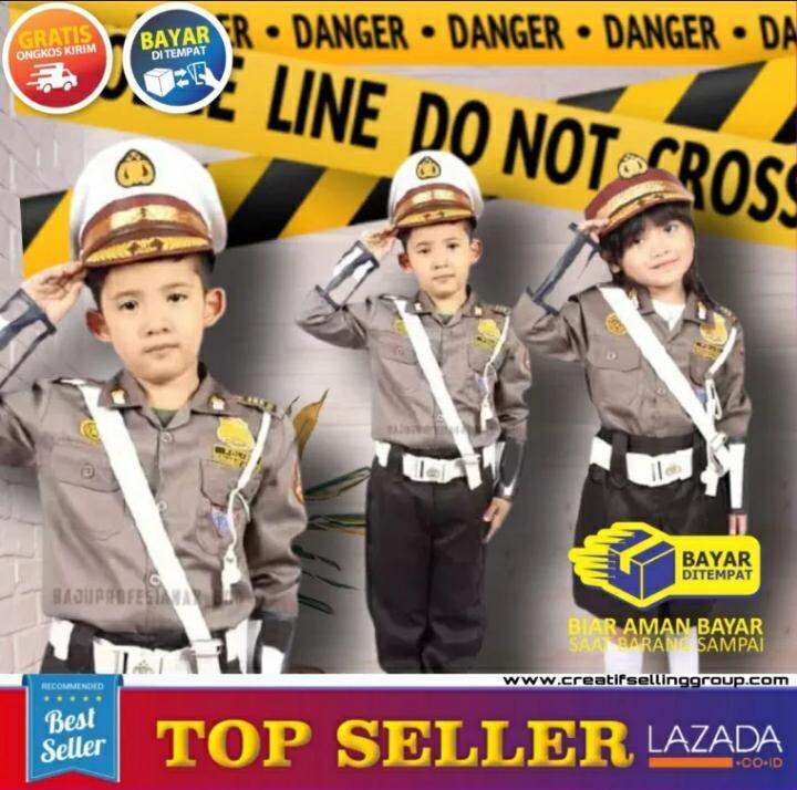BAJU SERAGAM POLISI ANAK TK PAUD BALITA KOSTUM PROFESI | Lazada Indonesia
