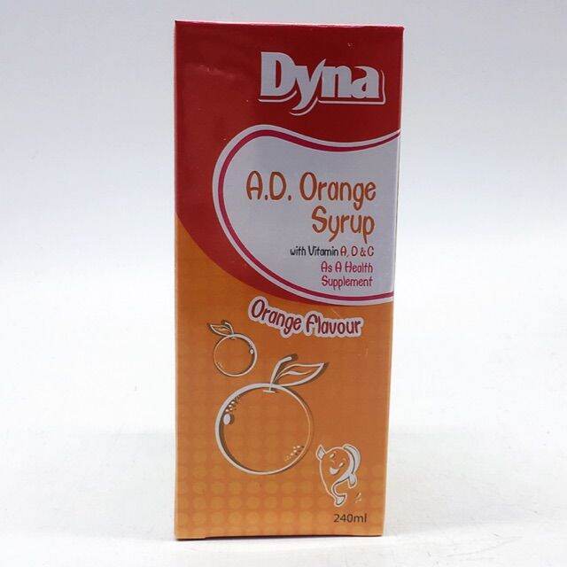 DYNA A.D. ORANGE SYRUP (VITAMIN A,C,D) ( 240ML X 1BTL ) | Lazada