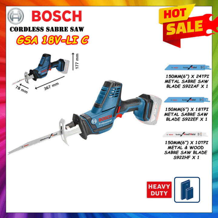 Bosch GSA 18V-LI C GSA18V-LIC 18V Cordless Sabre Saw Solo | Lazada