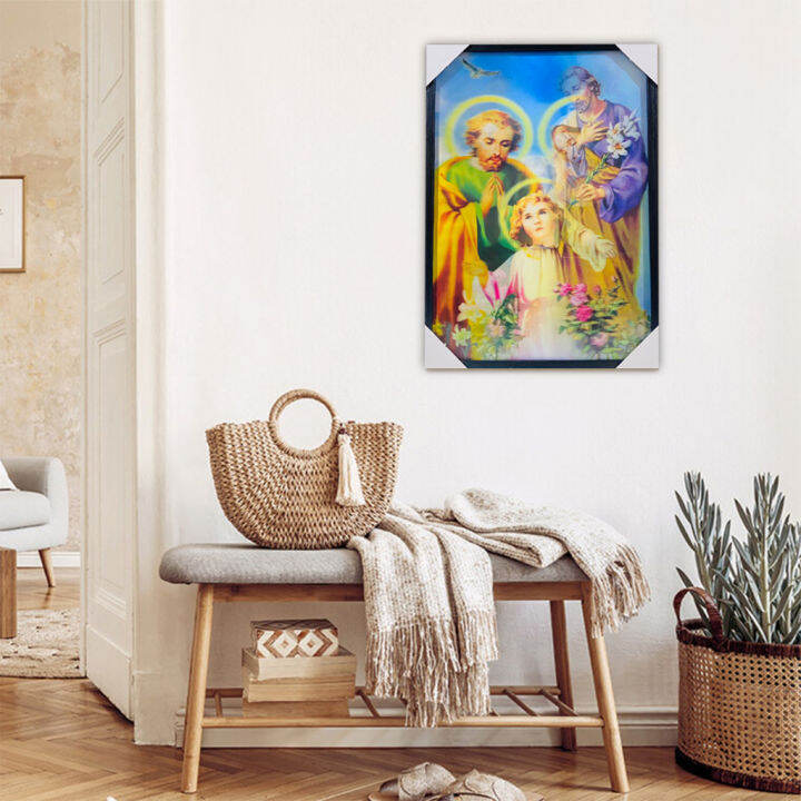 IDA 25x35cm 5D Religious Wall Frame Changing Double Design Jesus, Holy ...