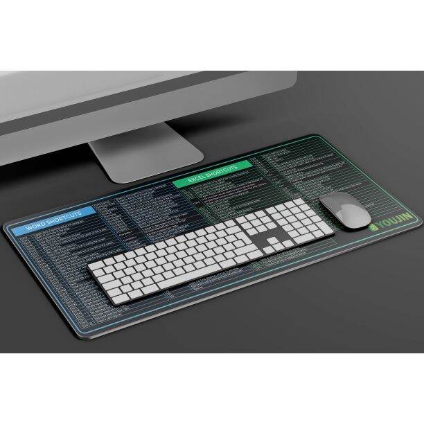YOUJIN Large Office Mouse Pad, 800MM300MM for Desk, Excel Shortcuts ...