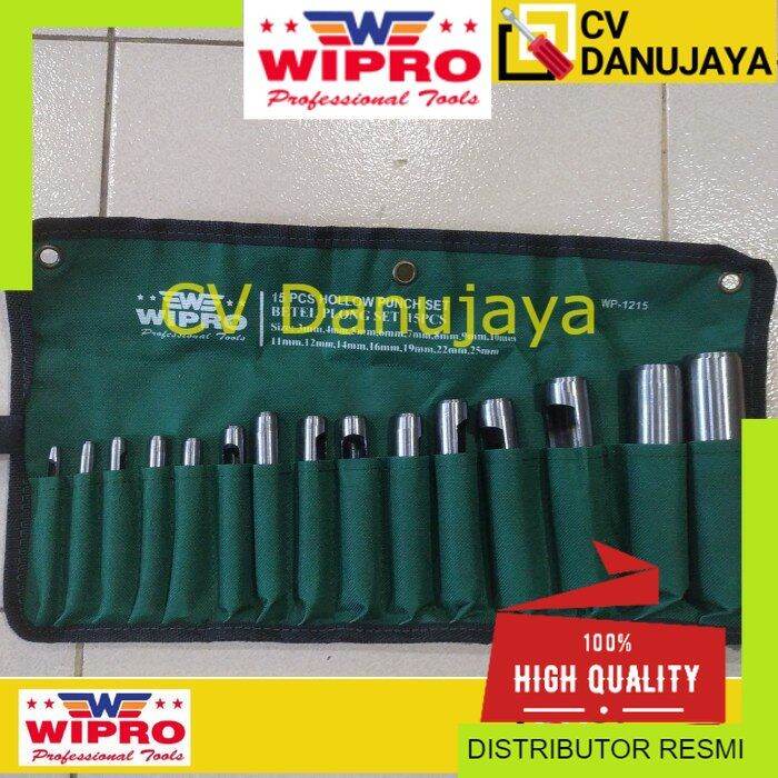 Alat Pembolong Gasket Kulit Set - WIPRO Hollow Punch Set 15 Pcs ...