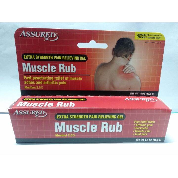 ASSURED MUSCLE RUB Extra Strength Pain Relieving Gel (1.5oz/42.5g ...
