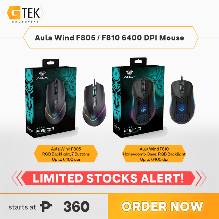 Aula Wind F805 F810 6400DPI RGB Backlight USB Wired Gaming Mouse | Lazada PH