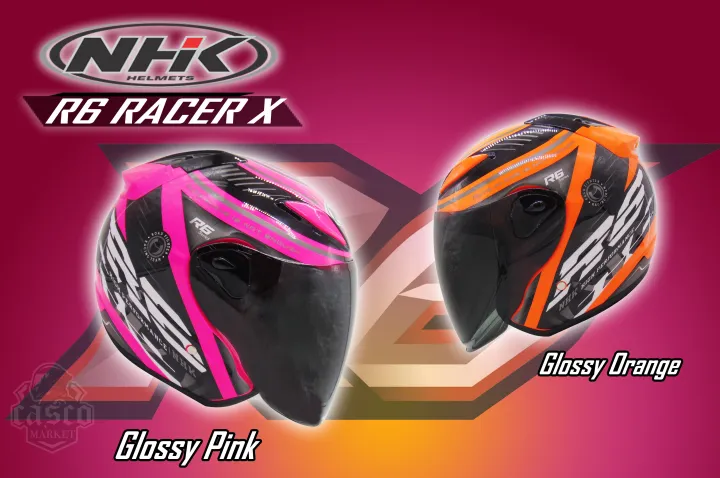 NHK R6 RACER X Half Face Single Visor Helmet | Lazada PH