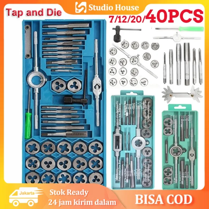 hand tap set 20 pcs 12 Pcs alat snai snei set Pro Mati M6-M12 Baut Mur ...
